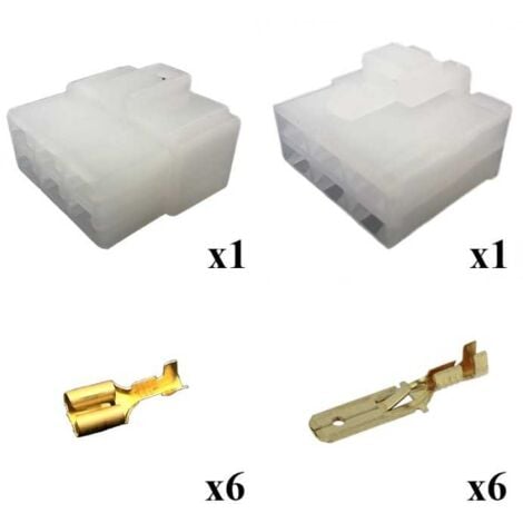 Kit Connettore Series 250 Faston 6 Maschio Femmina 6 Vie