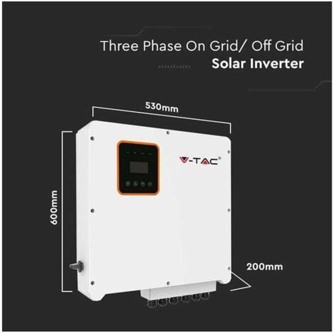 V-Tac Inverter Ibrido 8kW Trifase IP65 con Display LCD per Impianto ...