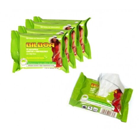 Pack de 50 lingettes au thé verts Bilboa apaisantes et rafraîchissantes