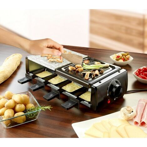 38708 - Appareil à raclette 8 personnes avec deux pierres antiadhésive