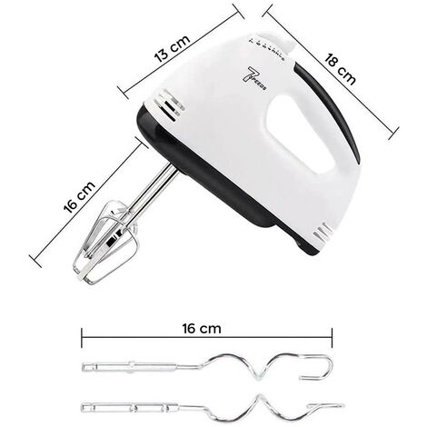 Batteur à main électrique professionnel 7 vitesses 260W Double fouet en ...