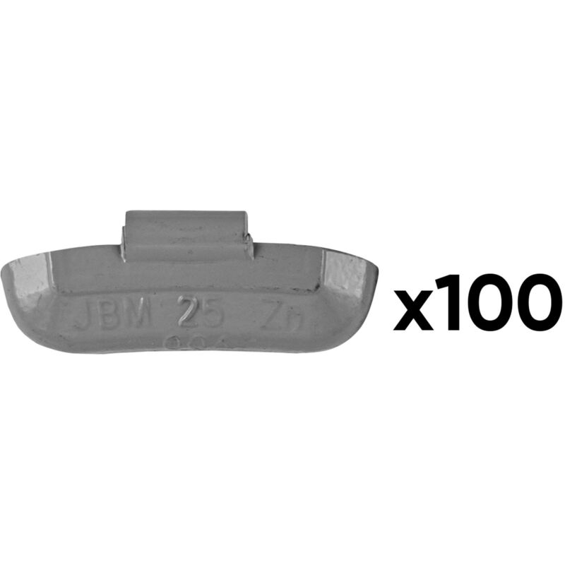 JBM54660 Boîte de 100 contrepoids en zinc avec agrafe de 25 g, spéciale ...