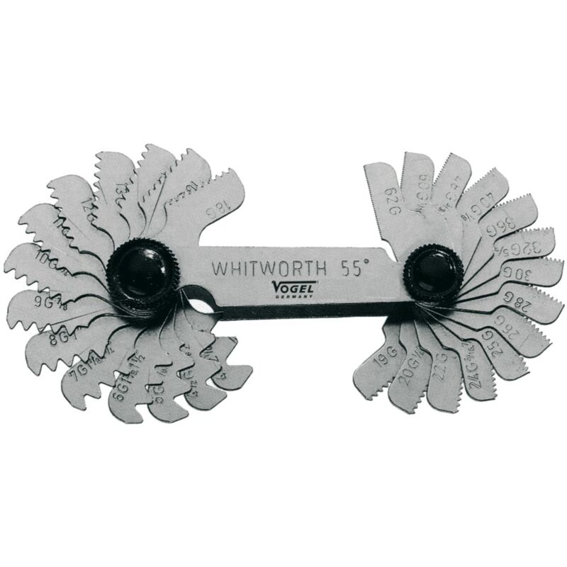 Modèles en acier, pour filetage, filetage Whitworth type 55°, 28 lames ...