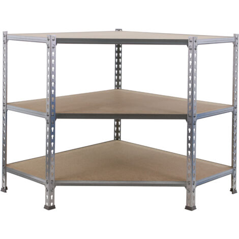 SIMONCLICK étagère en métal sans vis avec 3 étagères (90x90x50cm) GALVA ET BOIS