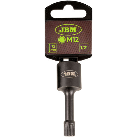 JBM16718 Douille à chocs spéciale pour vis cannelées (XZN) M12 1/2" (72 mm)