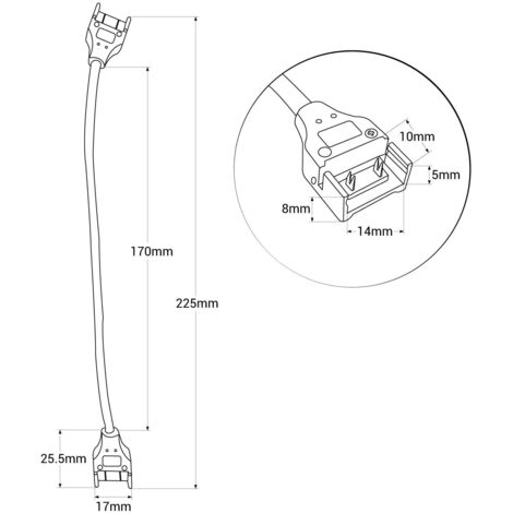 Conector Estanco Con Cable Para Tira LED COB 220V - 2 Pines