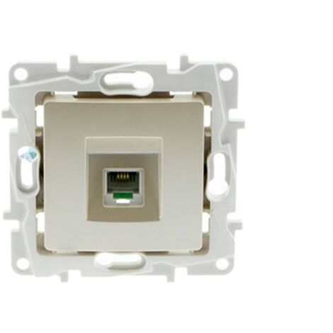 Toma De Teléfono Roseta Empotrable RJ11 Con Marco Embellecedor - Marfil