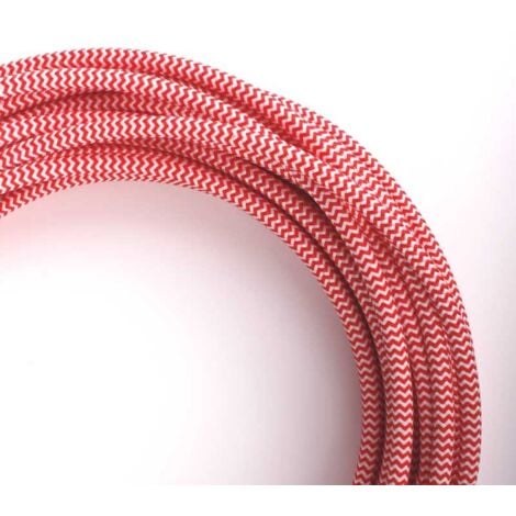 Cable Eléctrico Redondo Recubierto En Tejido Efecto Seda ZigZag,