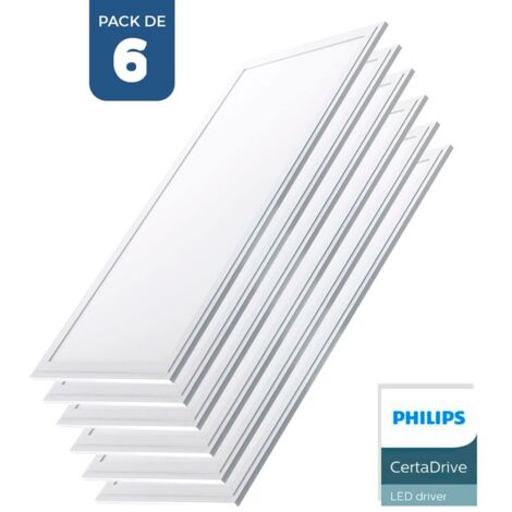 Pack De 6 Paneles LED Slim 120X30 Cm - Driver Philips - 44W - - Blanco ...