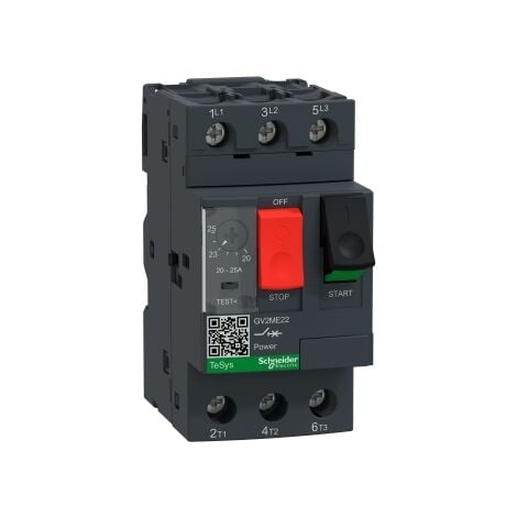 DISJONCTEUR MOTEUR GV2ME 20 À 25 A 3P 3D DÉCLENCHEUR MAGNÉTOTHERMIQUE