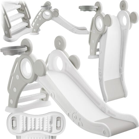 Toboggan pliable pour enfants avec panier de basket gris