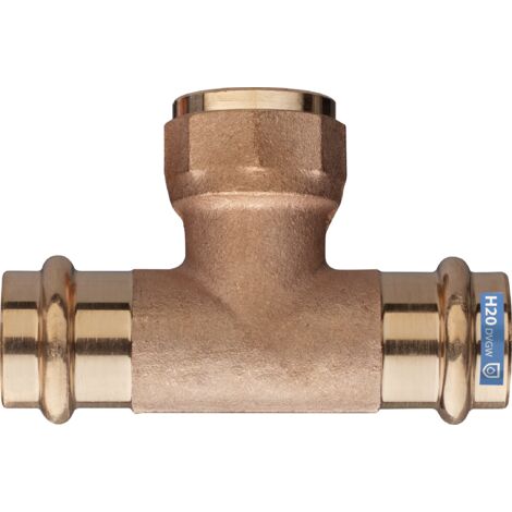 Té égal bronze F Ø 1/2x28 à sertir - filetage Rp