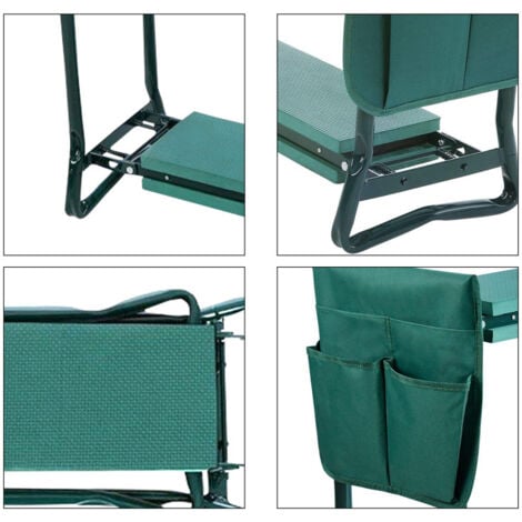 VINGO 2 in 1 Kniebank mit weichem Kniekissen, Klappbarer Gartenhocker ...