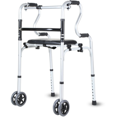 VINGO Rollator Gehgestell Gehhilfe faltbar & leicht aus Alu, Laufhilfe ...