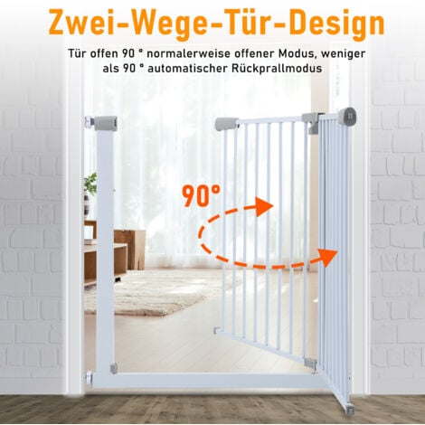 (Deactive)VINGO Türschutzgitter Kinder Türgitter Treppen Absperrgitter ohne Bohren Weiß 89-96cm ...