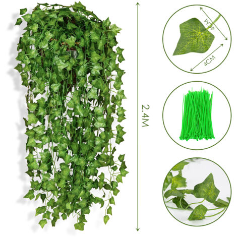 VINGO Künstliche Efeugirlande – 12x künstlicher Efeu, künstlicher Efeu ...