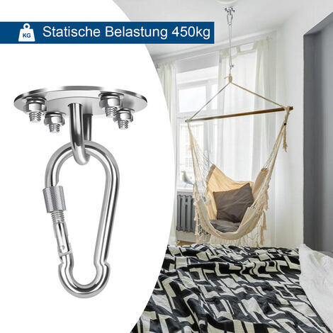 Deckenhaken Boxsack Hängesessel Schwerlasthaken bis 450KG Edelstahl Deckenhalterung Premium ...