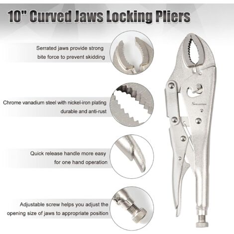 Pinze di bloccaggio da 10 pollici, ganasce curve, pinze di bloccaggio a ...
