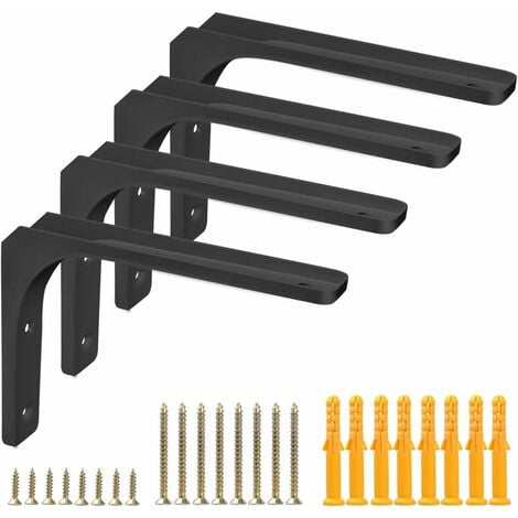 Staffe per mensole in metallo bianco, set di 4 staffe per mensole a ...