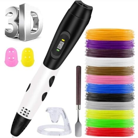 Set Penne 3D Penna 3D + Filamento Pla, Penna 3D con Schermo LCD + Filamento 3D a 12 Colori 1,75 ...