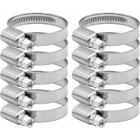 Fascetta stringitubo in acciaio inox diametro 27-51mm 10pz