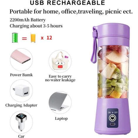 Frullatore portatile per succhi, elettrico, USB, mini frullatore ...
