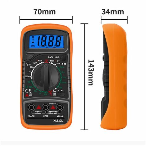 Multimetro Digitale LCD, Voltmetro Amperometro Ohmmetro di Alta Qualità ...