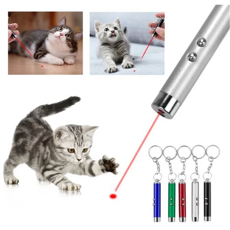 Divertenti Luci A Led Cat Stick Toys Cat Dog Red Pointer Light Stick ...