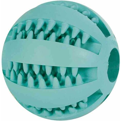 Baseball alla menta, gomma naturale, 7 cm per cani - massaggia le gengive,
