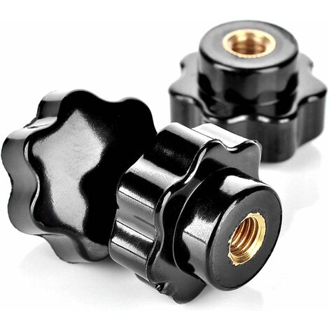 20 pomelli a stella M8, pomello zigrinato con filettatura femmina ...