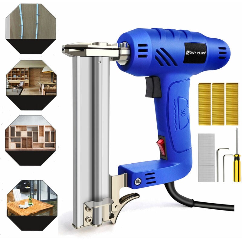 2in1 Nail Staple Gun Electric Heavy Duty Stapler Nailer Tacker Fabric Furniture