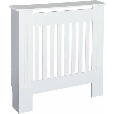 Radiator Cover Small, White Painted Radiator Cover Vertical Slatted ...