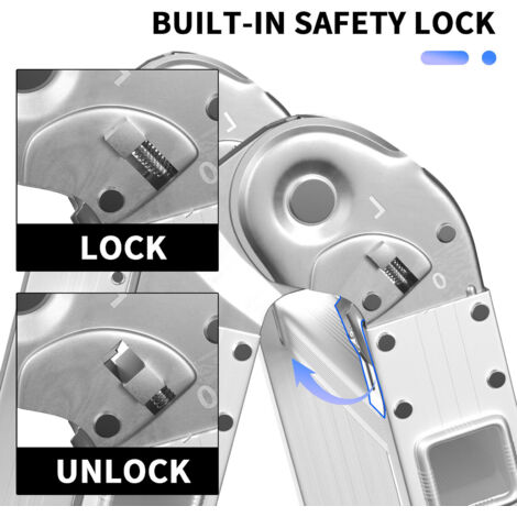 Aluminium 4.7M Folding Ladder Multi-Position Purpose Step Ladders ...