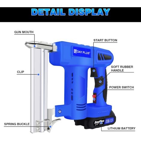 Electric Cordless Staple Gun Stapler Tacker Staple Nail Gun 2-in-1 ...