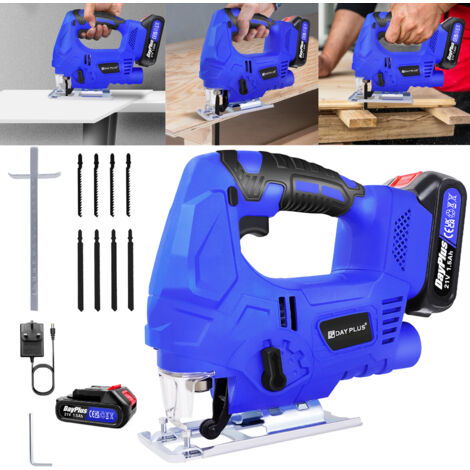 21V Electric Jigsaw Compact Cutting Cordless Power Tool with LED Laser ...