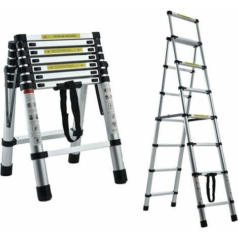 Telescopic Ladder A Frame Extension 6+7 Step Ladder Aluminium ...
