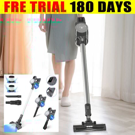 Cordless Stick Vacuum Cleaner Dual Brush Carpet Pet Hair Floor Cleaning ...