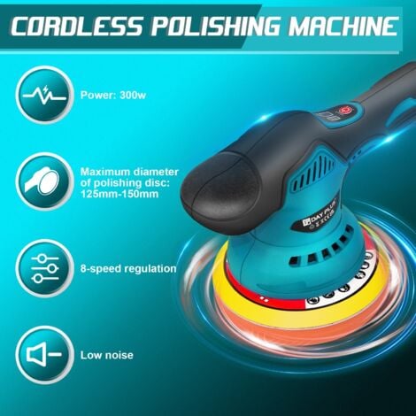 Polisher Buffer Cordless Car Polisher Buffer Sander with 6 Sandpapers ...