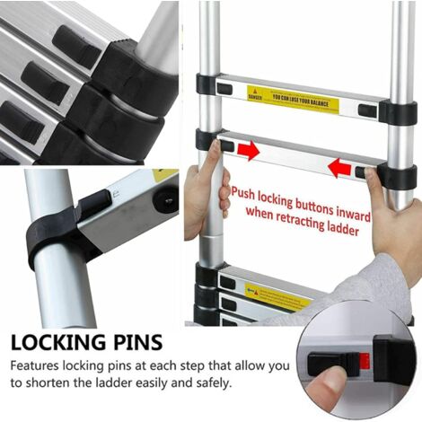 Telescoping Ladder Portable Telescopic Extension 3.2M Tall Multi ...