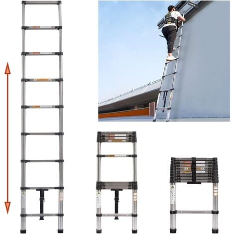 Ladders Extendable Telescopic 8.5FT/ 2.6M Ladder Heavy-Duty Multi ...