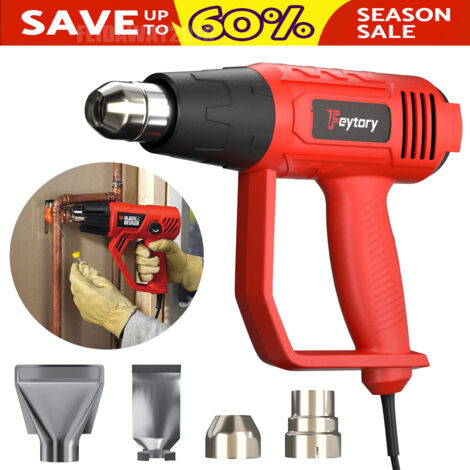 2000W Electric Heat Gun Hot Air Adjustable Temperature w/4 Nozzles ...