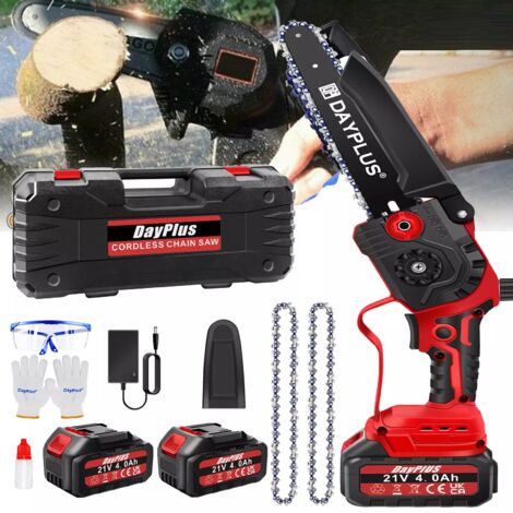 Cordless Chainsaw Battery Electric Saw Handheld Wood Cutting Tree ...