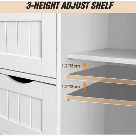 Bathroom 4 Tier Cabinet Shelf Cupboard Bedroom Storage Unit