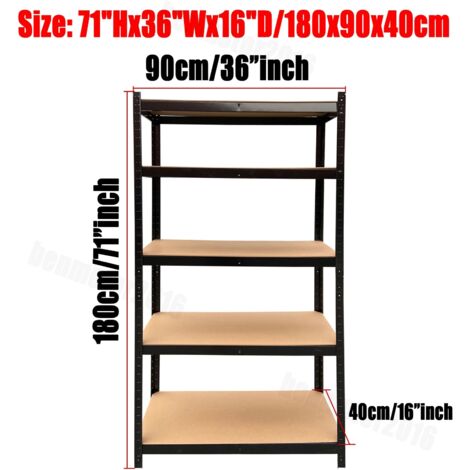 Heavy Duty Shelving, Garage Storage Shelves, Metal Racks， 5 Levels ...