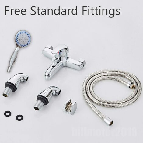 Modern Bathroom Bath Shower Filler Mixer Tap Single Lever Chrome Solid ...