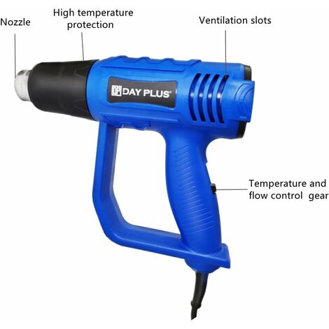 Heat Gun, Professional 2000W Hot Air Gun Kit with 3 Nozzles, 2 Speed ...