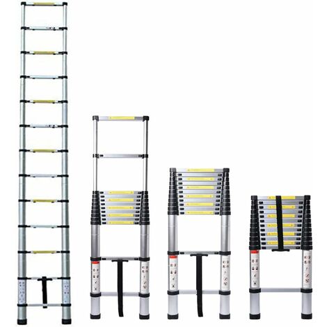 16.4ft 5M Aluminum Extension Foldable Telescopic Ladder Telescoping ...