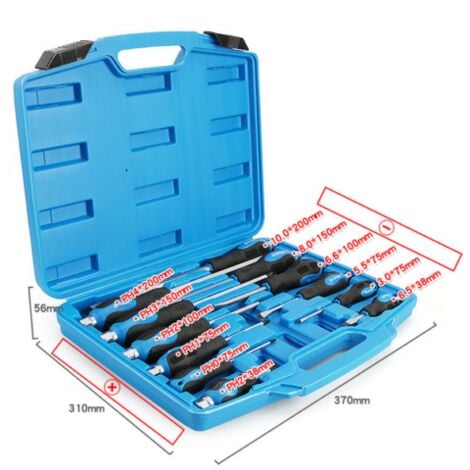 12PC Magnetic Screwdriver Set HEAVY DUTY Slotted Go Through Drivers