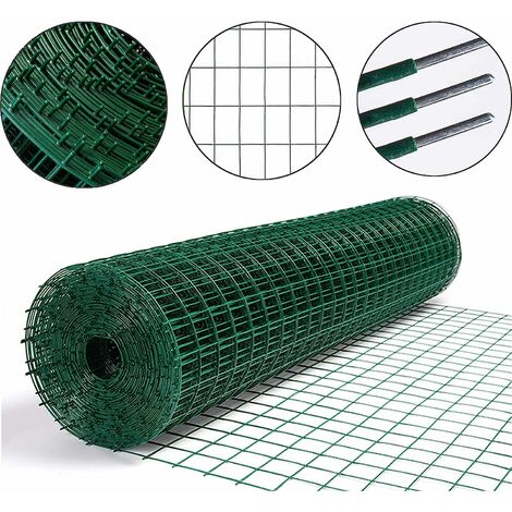 Green Metal Garden Fencing 0.9 x 10m PVC Coated Steel Wire Fence ...