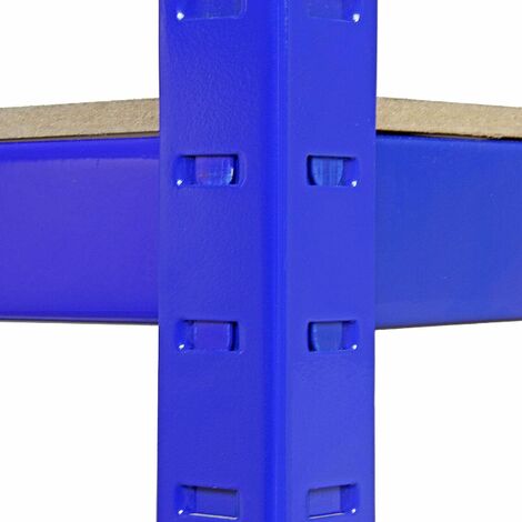 Metal Racking, Steel & MDF Boltless Shelves, 180cm x 90cm x 40cm, Blue ...